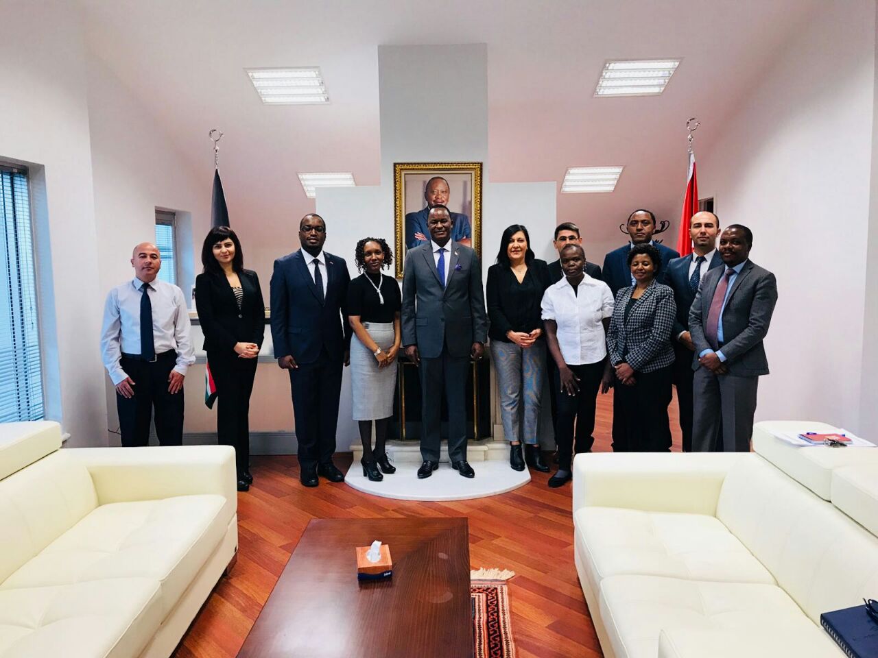 Ambassador Kiema Kilonzo with members of staff of the Kenya Embassy in ...